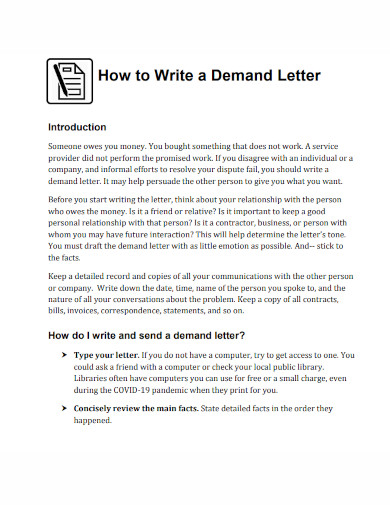 Demand Letter - Examples, PDF | Examples
