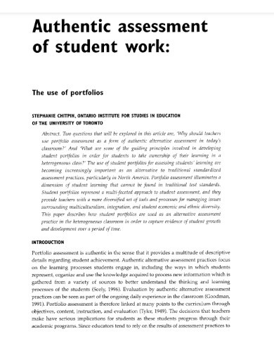 Authentic Assessment - Examples, PDF | Examples