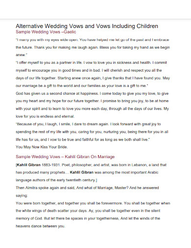 Wedding Vows - Examples, PDF | Examples