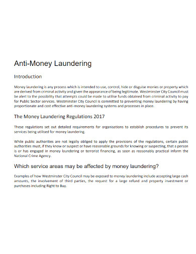 Money Laundering - Examples, PDF | Examples