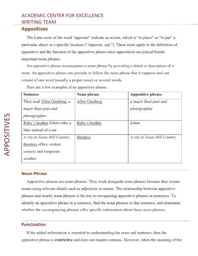 Appositive Phrase - Examples, PDF | Examples
