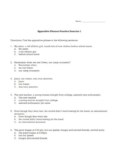 Appositive Phrase - Examples, PDF | Examples