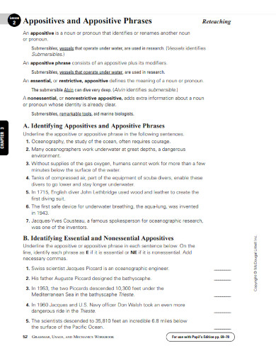 Appositive Phrase - Examples, PDF | Examples