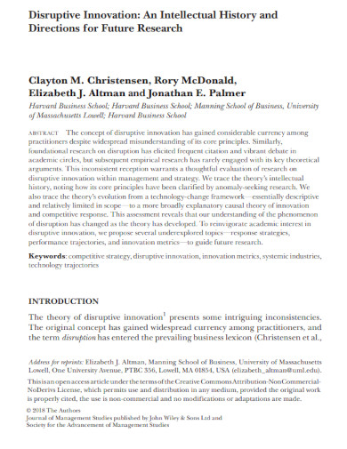 Disruptive Innovation - Examples, PDF | Examples