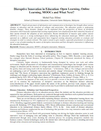 Disruptive Innovation - Examples, PDF | Examples