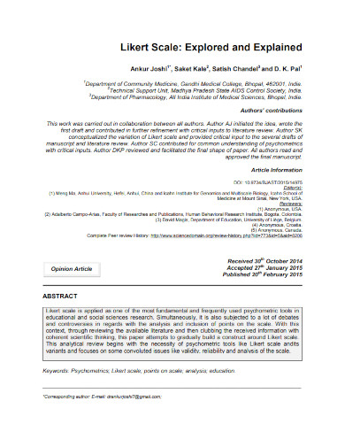 Likert Scale - Examples, PDF | Examples