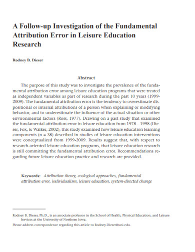 Fundamental Attribution Error - Examples, PDF | Examples