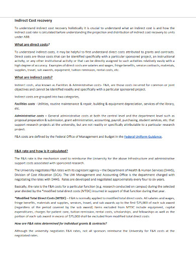 Indirect Cost - Examples, PDF | Examples