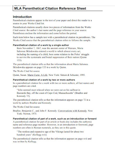 Parenthetical Citation - Examples, PDF | Examples