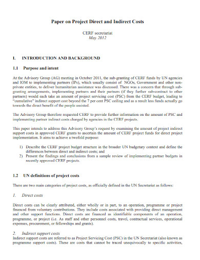 Indirect Cost - Examples, PDF | Examples
