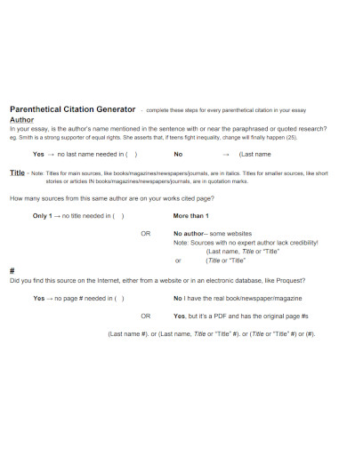 Parenthetical Citation - Examples, PDF | Examples