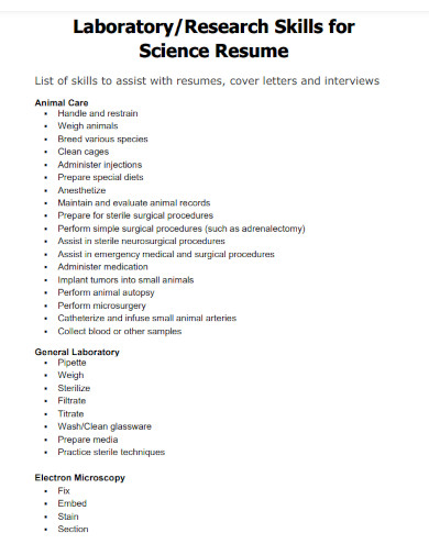 Resume Skills - Examples, PDF | Examples
