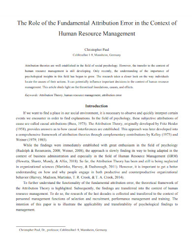 Fundamental Attribution Error - Examples, PDF | Examples
