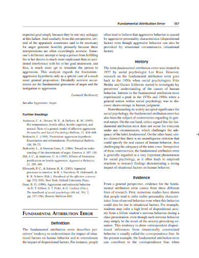 Fundamental Attribution Error - Examples, PDF | Examples