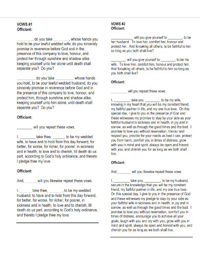 Wedding Vows - Examples, PDF | Examples
