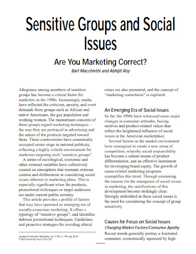 Social Issues - Examples, PDF | Examples