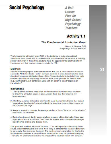 Fundamental Attribution Error - Examples, PDF | Examples