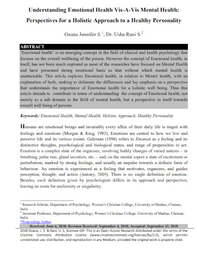 Emotional Health - 12+ Examples, How To Improve, PDF