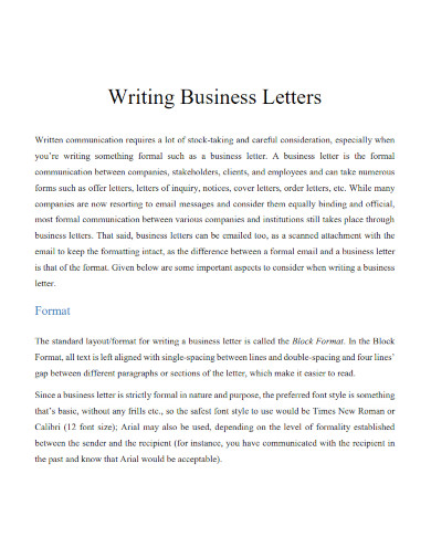 Formal Business Letter - Examples, PDF | Examples