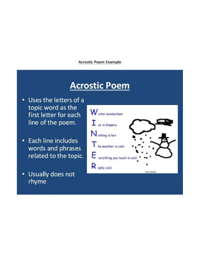Acrostic Poem - Examples, PDF | Examples