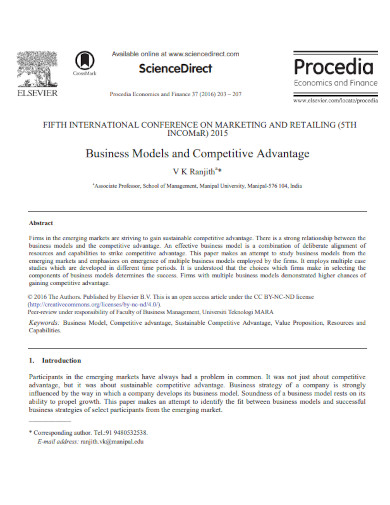 Competitive Advantage - Examples, PDF | Examples