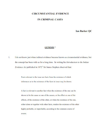 Circumstantial Evidence - Examples, How to Identify, PDF