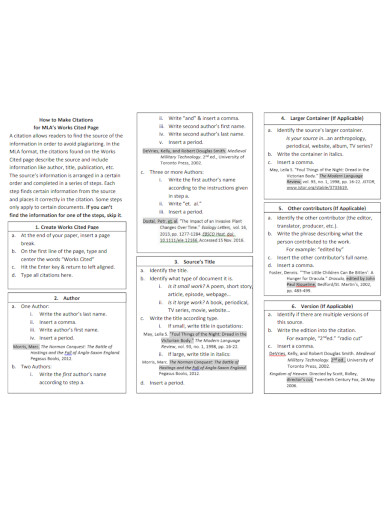 Works Cited Page - Examples, PDF | Examples
