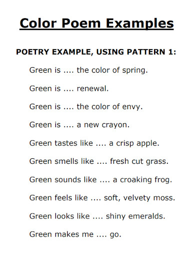 Poem - Examples, PDF | Examples