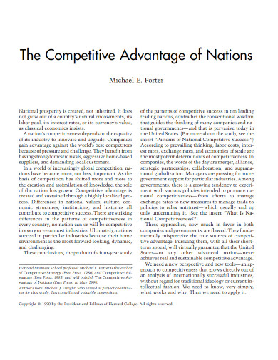 Competitive Advantage - Examples, PDF | Examples