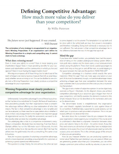 Competitive Advantage - Examples, PDF | Examples