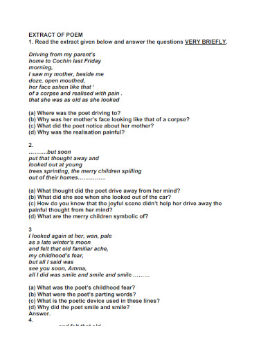 Poem - Examples, PDF | Examples