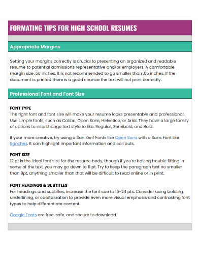 High School Resume - Examples, PDF | Examples