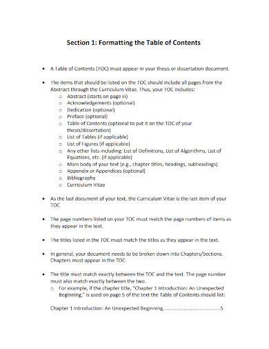 Table of Contents - Examples, PDF | Examples