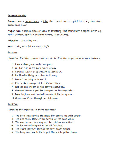 Common Noun - 8+ Examples, Format, How to Distinguish, PDF