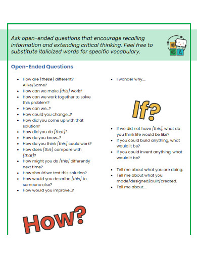 Open Ended Questions - 20+ Examples, Format, How to Create, PDF