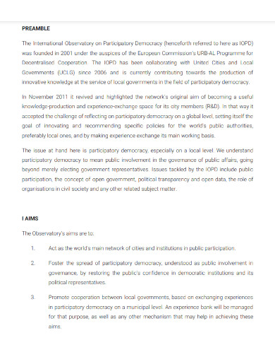 Participatory Democracy - Examples, PDF | Examples