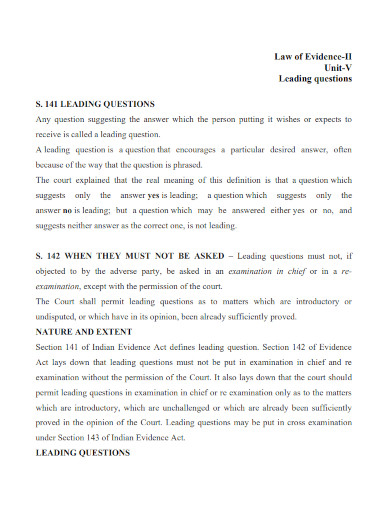Leading Question - Examples, PDF | Examples