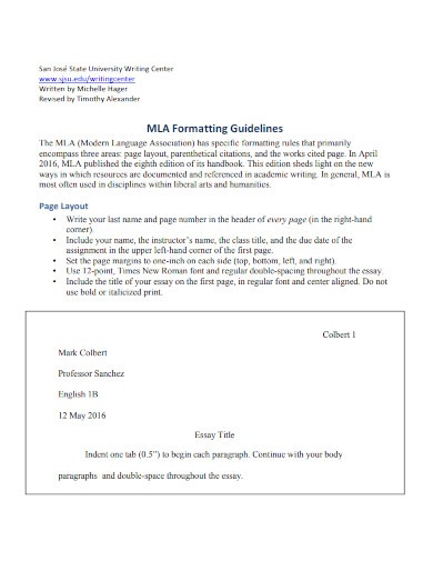 MLA Format Heading - Examples, PDF | Examples