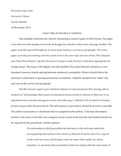 MLA Paper Format - Examples, PDF | Examples