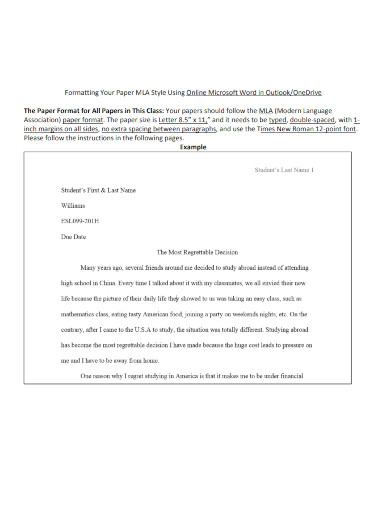 MLA Paper Format - Examples, PDF | Examples