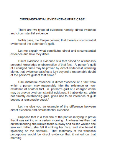 Circumstantial Evidence - Examples, How to Identify, PDF