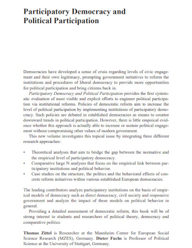 Participatory Democracy - Examples, PDF | Examples