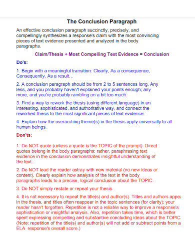Conclusion Paragraph - Examples, PDF | Examples