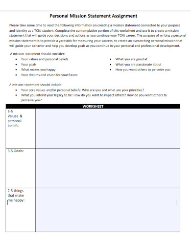 Personal Mission Statement - Examples, PDF | Examples