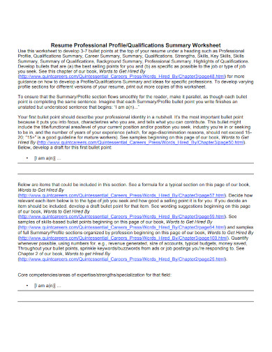Resume Profile - Examples, PDF | Examples