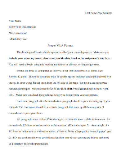 MLA Format Heading - Examples, PDF | Examples