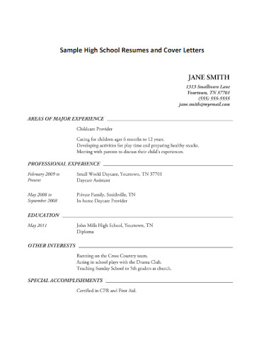High School Resume - Examples, PDF | Examples