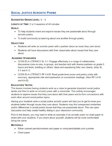 Acrostic Poem - Examples, PDF | Examples