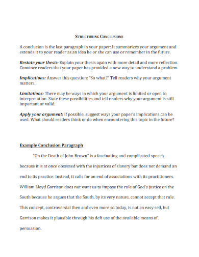 Conclusion Paragraph - Examples, PDF | Examples