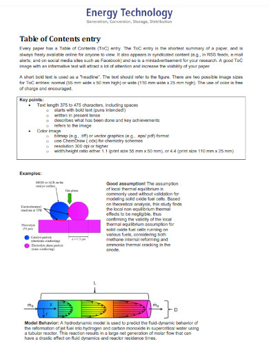Table of Contents - Examples, PDF | Examples